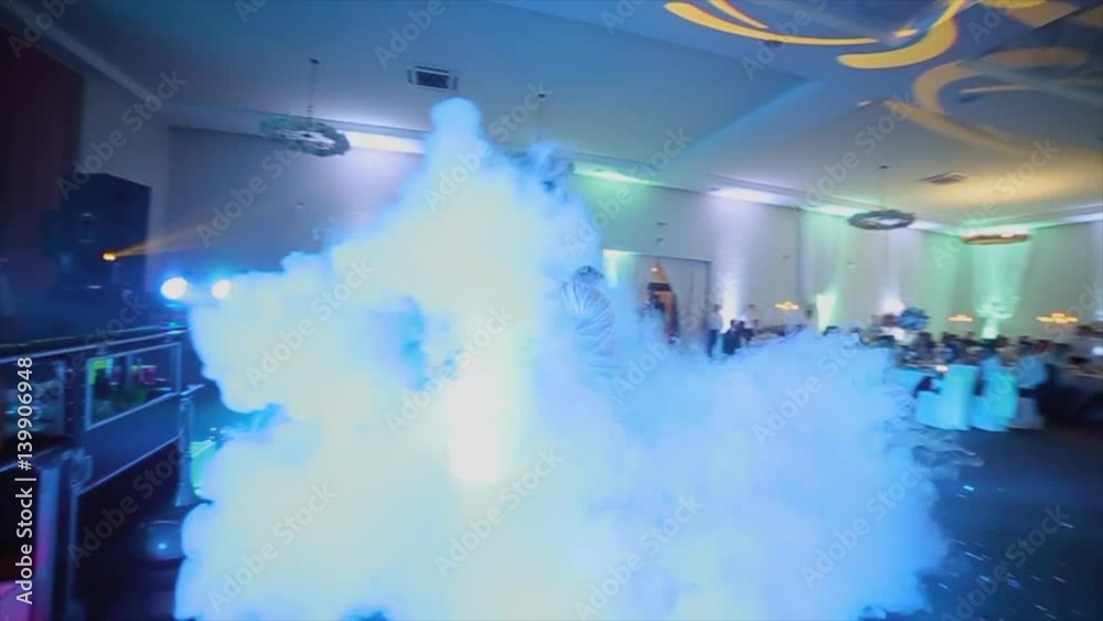 Smoky Colourful Cocktails with White Smoke on Bar Counter. Alcoholic ...