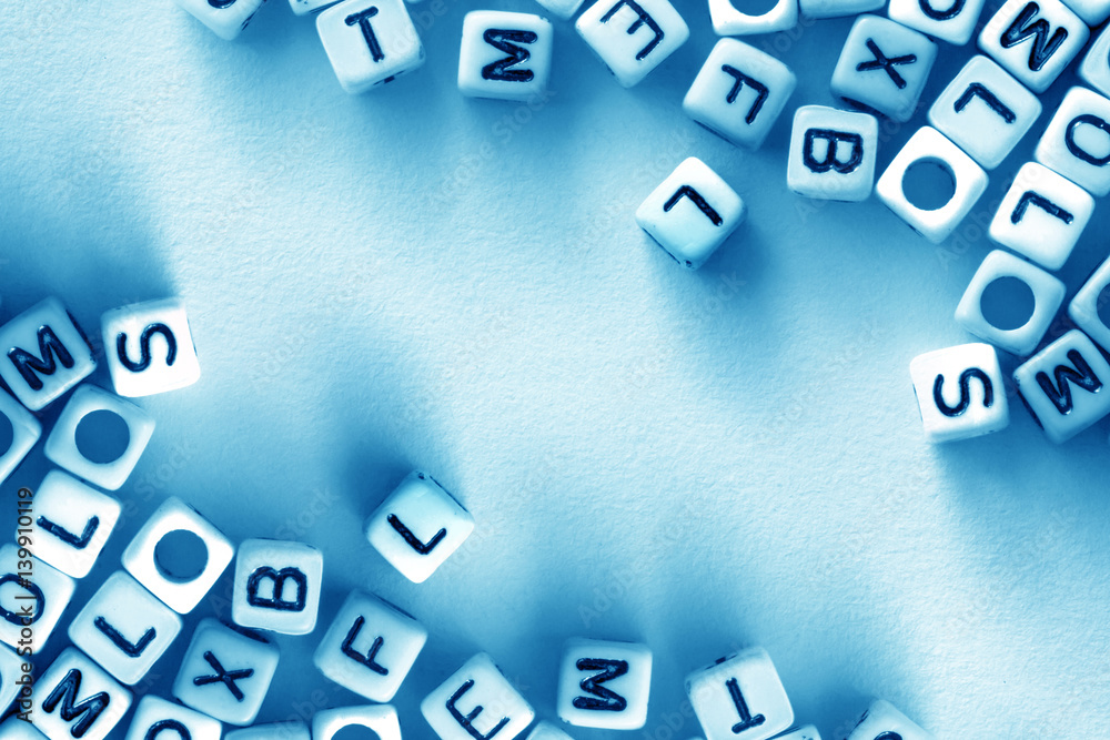 english alphabet cube on white paper background ,English language ...