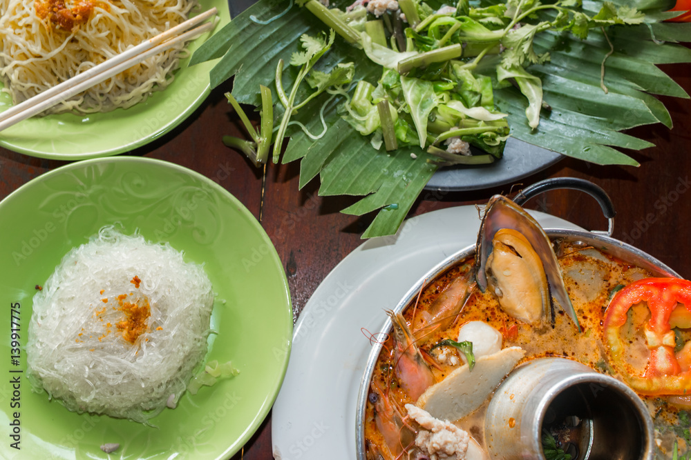 " Tom Yum Koong " Thailand's famous cuisine. Stock Photo | Adobe Stock