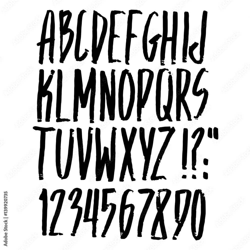Graphic Font for your design. Hand drawn calligraphy lettering alphabet ...