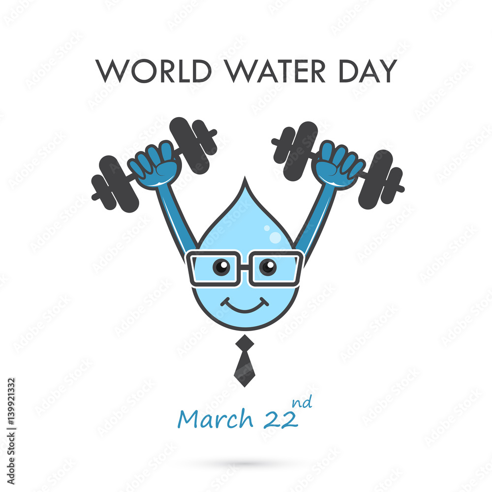 World water day illustration cartoon design.Water cartoon mascot ...
