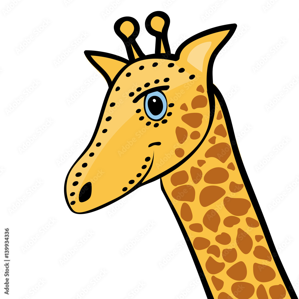 Cute Giraffe Head Vector