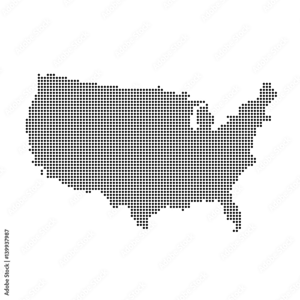 United States Dotted Map, USA Map Stock Vector | Adobe Stock