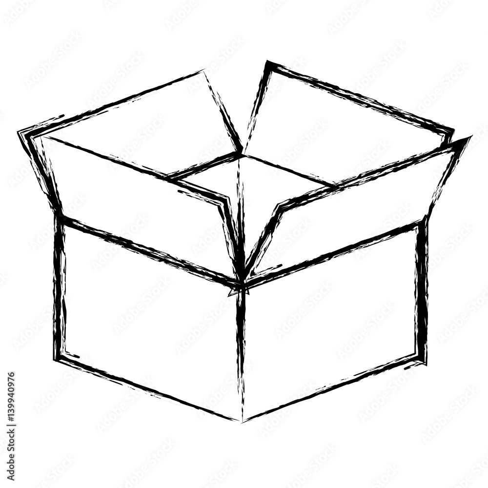 silhouette box opened icon, vector illustraction design image Stock ...