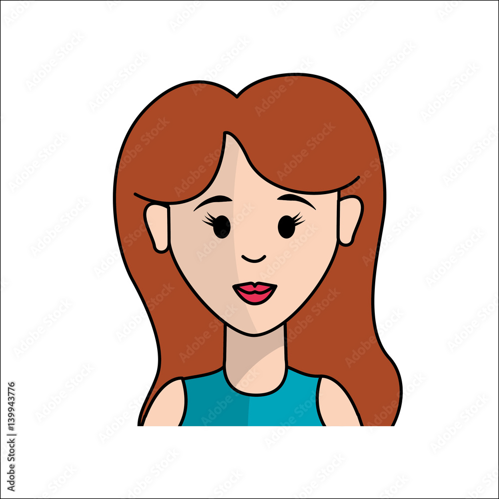 People Happy Face Woman Icon Stock Vector Adobe Stock