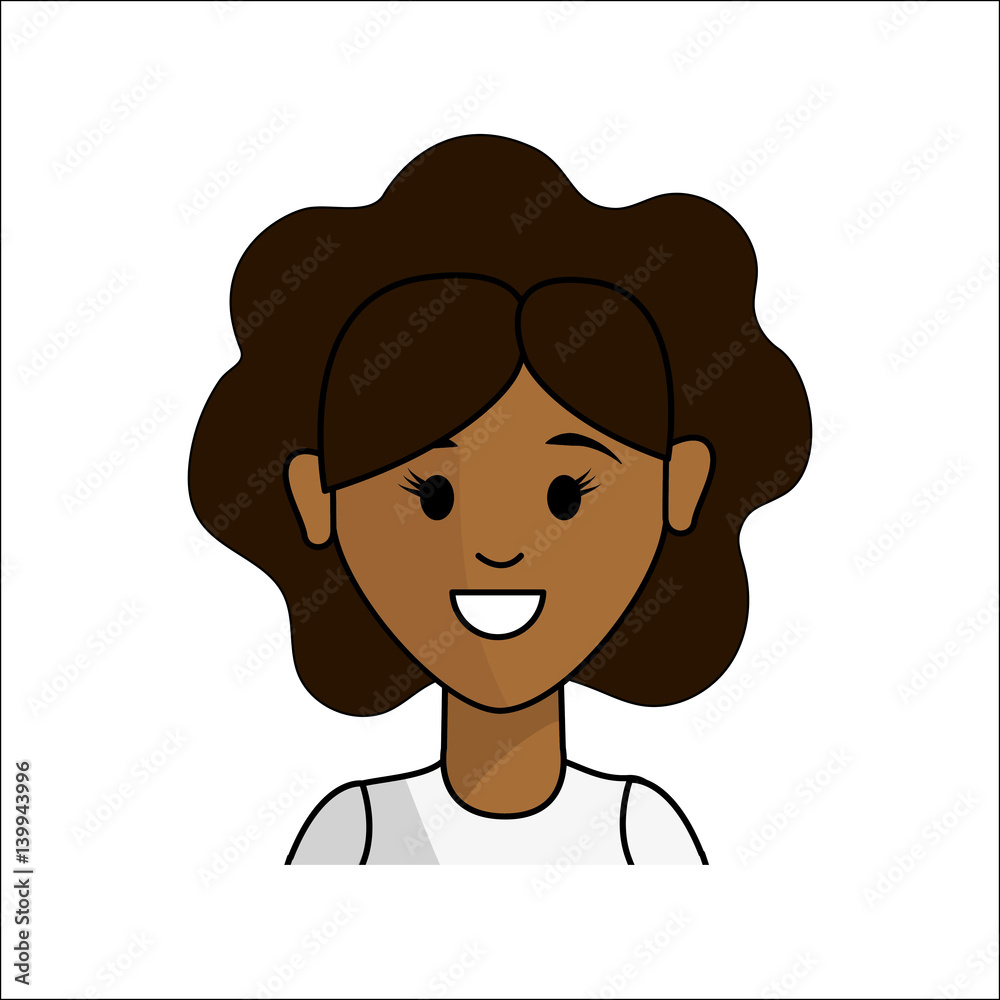 People Happy Face Woman Icon Stock Vector Adobe Stock