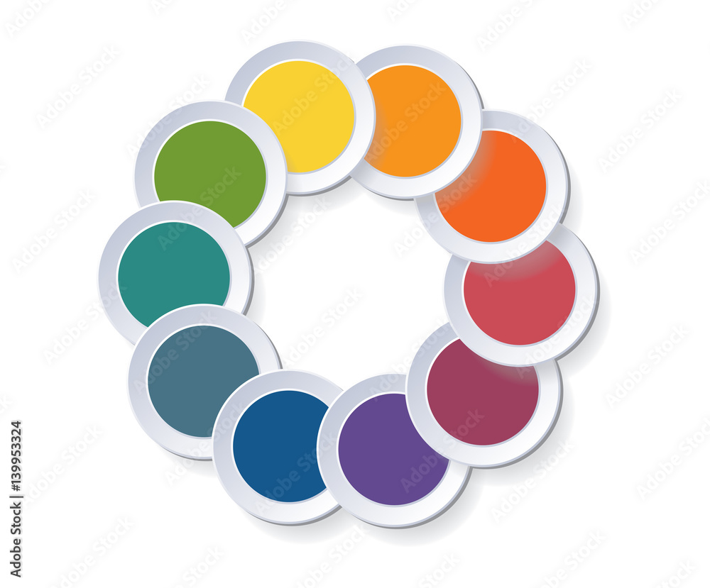 Circles diagram ten positions Stock Illustration | Adobe Stock