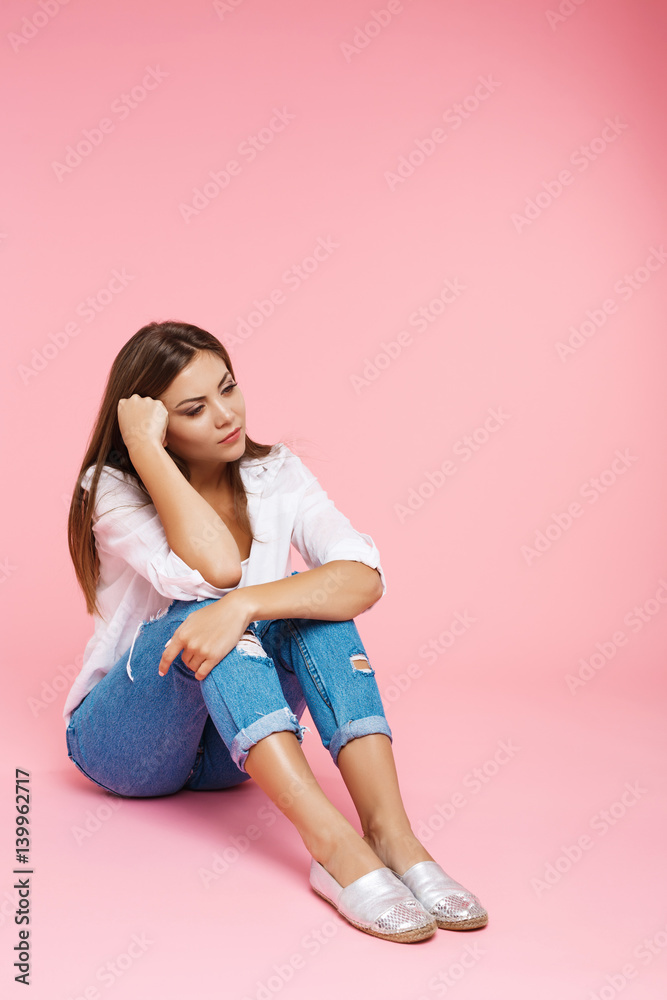 Sad Girl Sitting Down