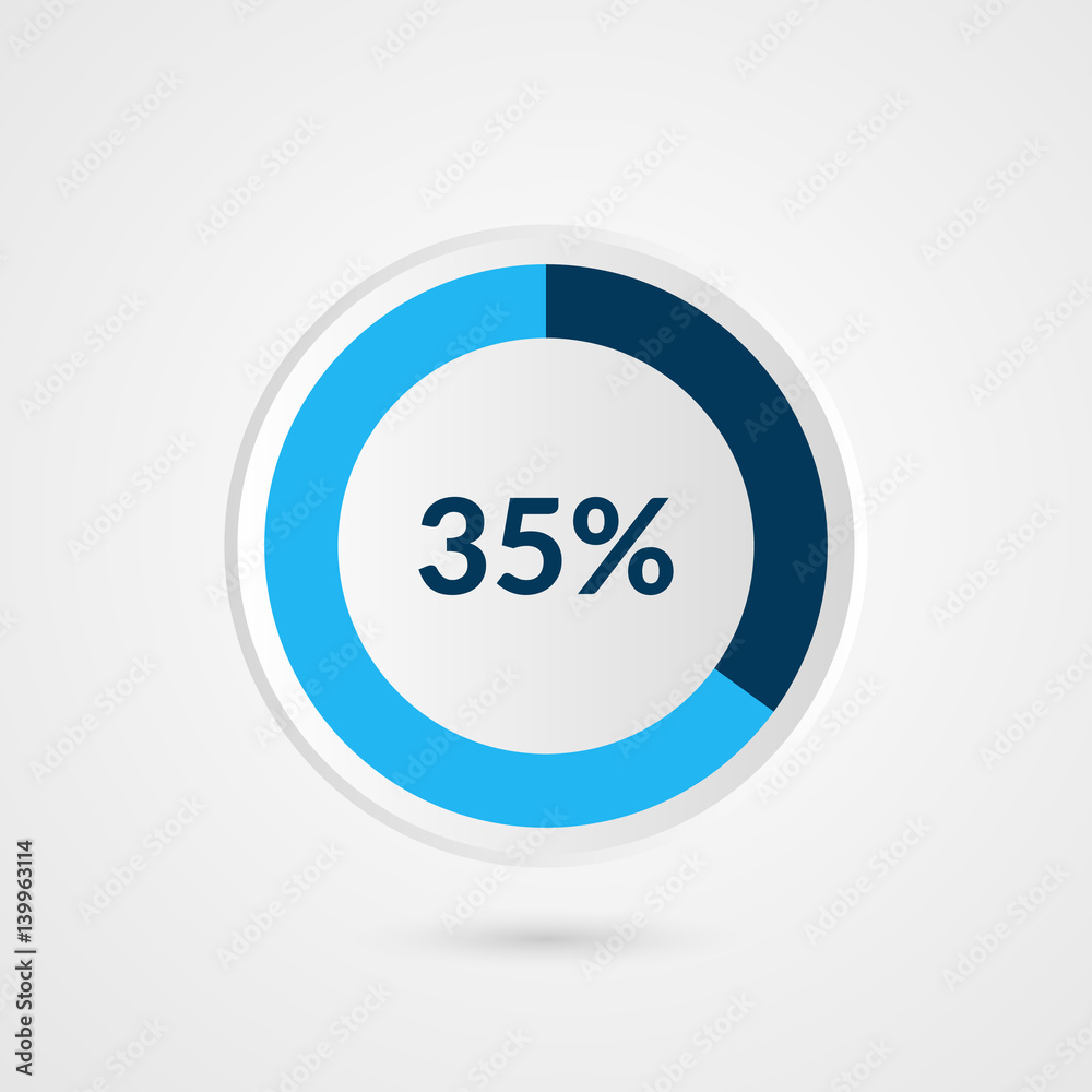 35-percent-blue-grey-and-white-pie-chart-percentage-vector