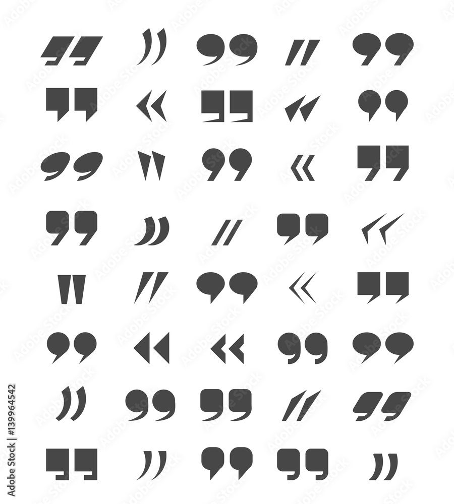 Quotes isolated on white background. Citation speech quote marks for ...