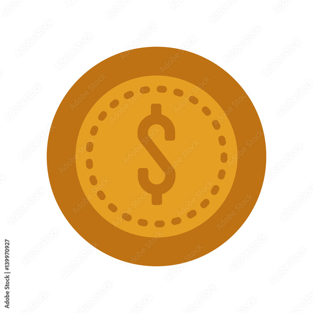 money coin icon over white background. colorful design. vector ...