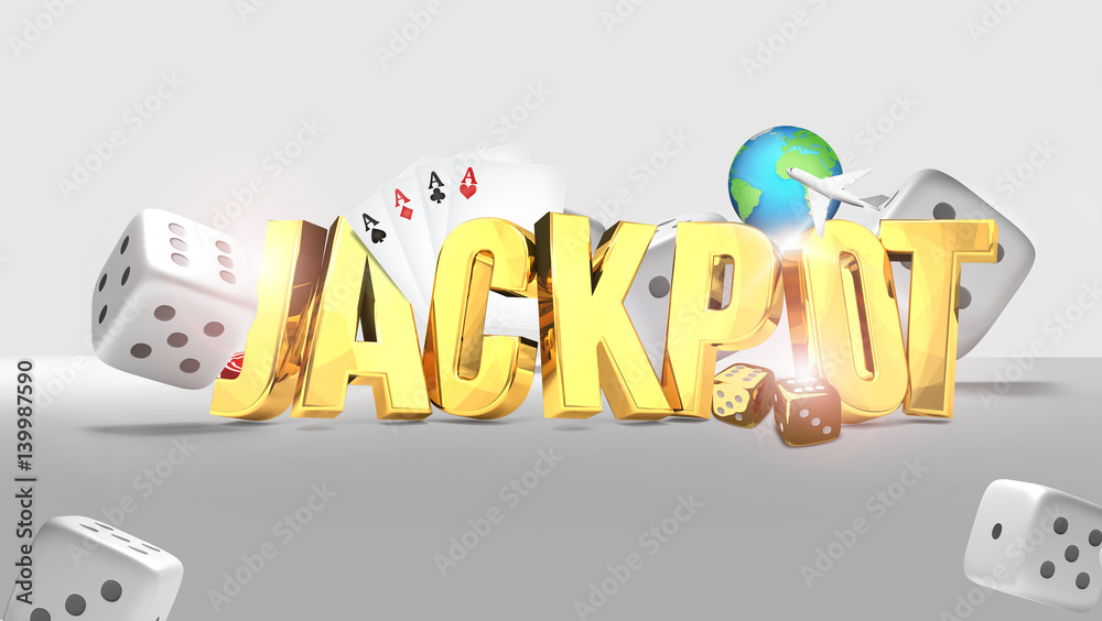 Jackpot 3d render golden design. Elements of this image furnished by ...