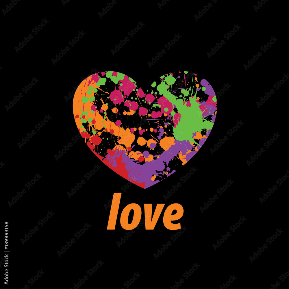 logo heart splash Stock Vector | Adobe Stock