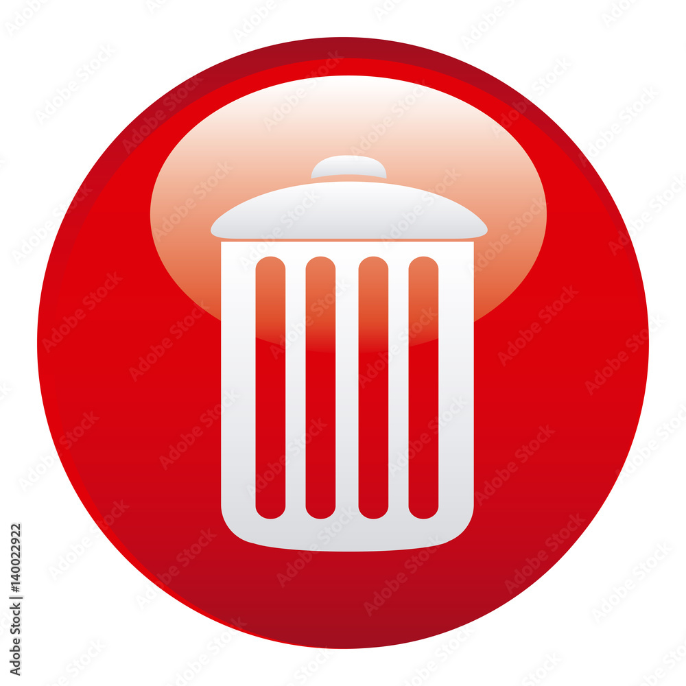red can trash emblem icon, vector illustraction design Stock Vector ...