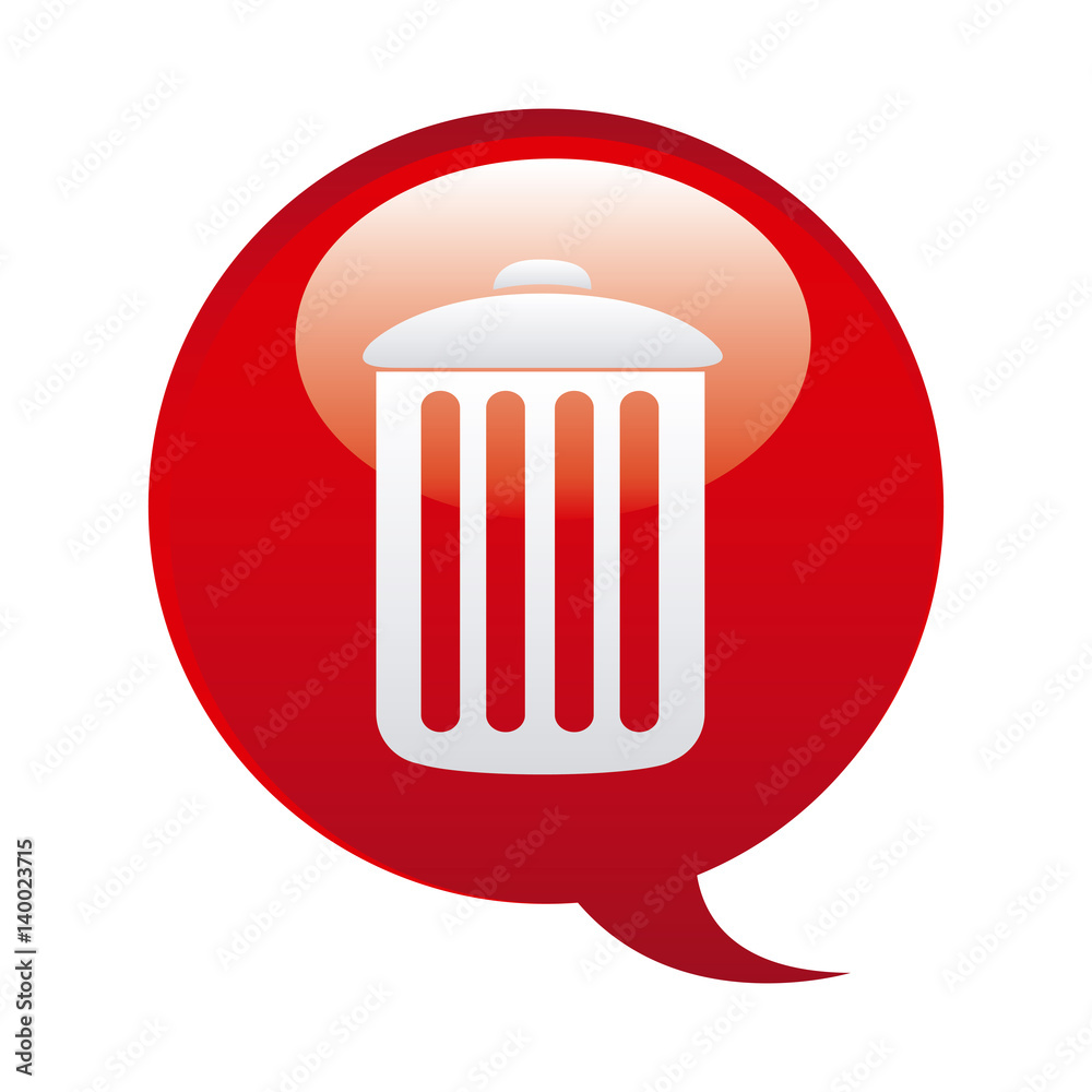 red can trash emblem icon, vector illustraction design Stock Vector ...
