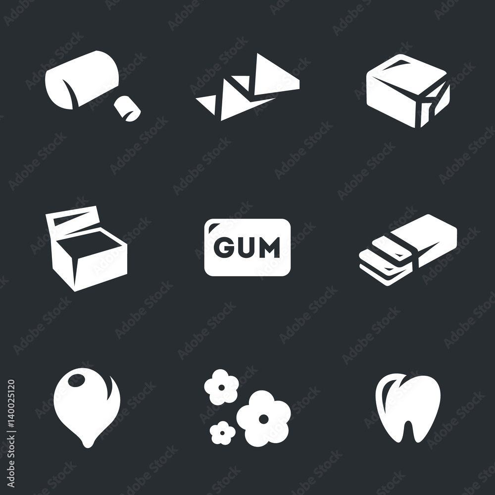 Vector Set of chewing Gum Icons. Stock Vector | Adobe Stock