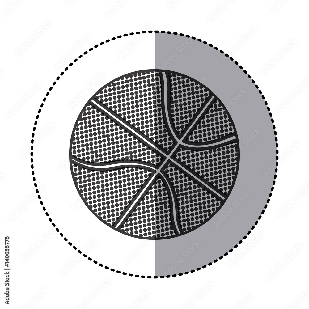 grayscale sticker with basketball ball vector illustration Stock Vector ...