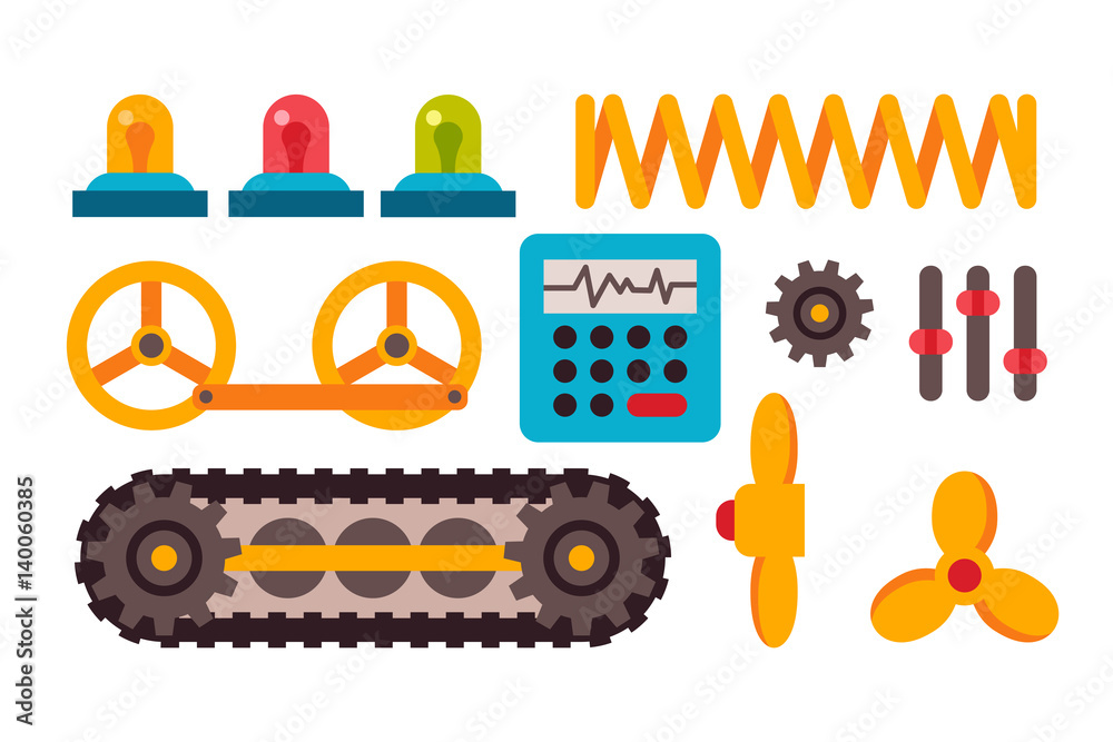 Machine parts different mechanism vector illustration. Stock Vector ...