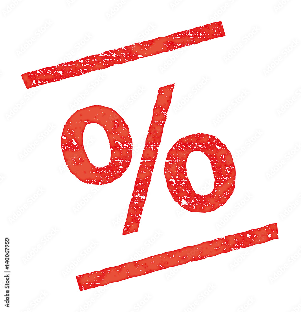 Stempel Prozent, rot Stock Vector | Adobe Stock