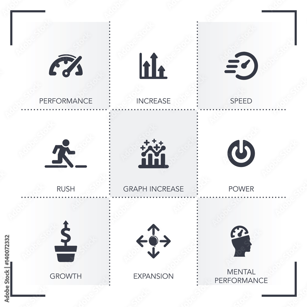 PERFORMANCE ICON SET Stock Vector | Adobe Stock