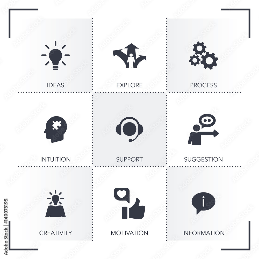 INSPIRATION ICON SET Stock Vector | Adobe Stock