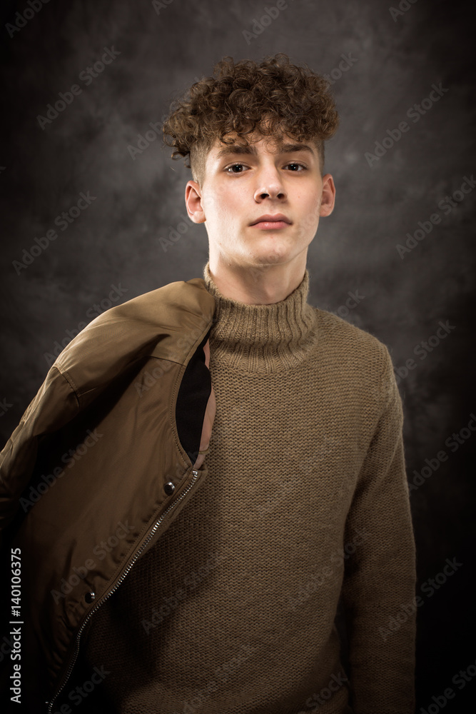 White Teenage Boy Studio Portrait Senior Pictures Stock Photo | Adobe Stock