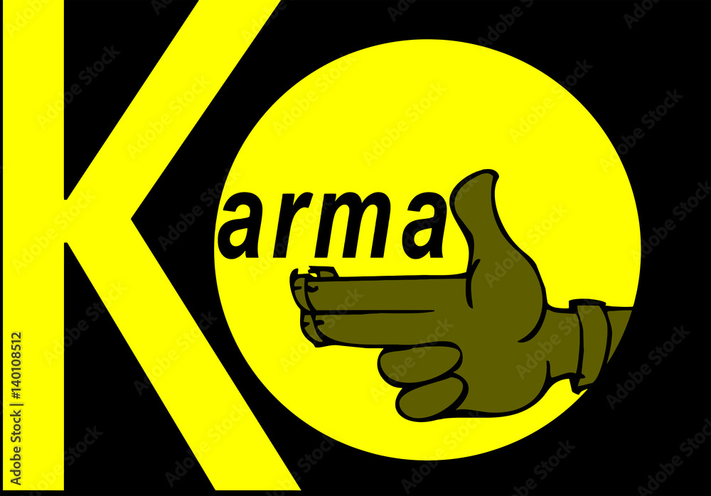 Karma concept: finger gun to mimic a handgun Stock Vector | Adobe Stock