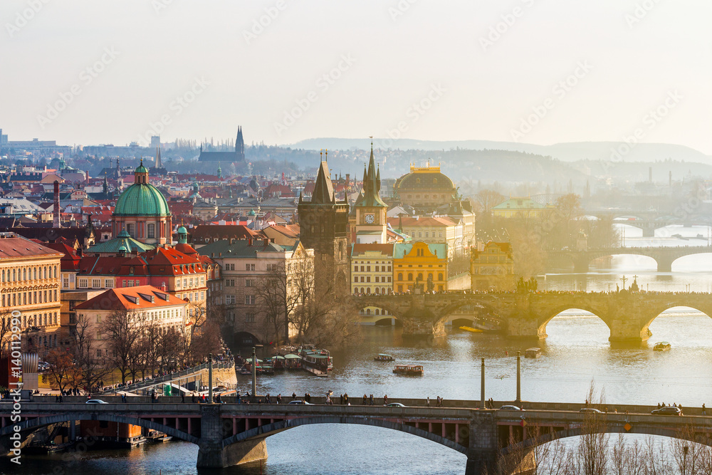 Poster Charles Bridge (Karluv most), Old Town Bridge Tower and Charles ...