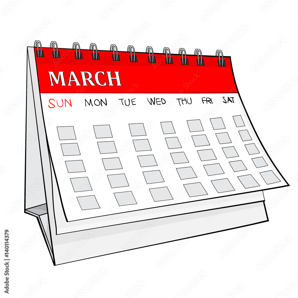 Illustration of Isolated Cartoon Calender. Stock Vector | Adobe Stock