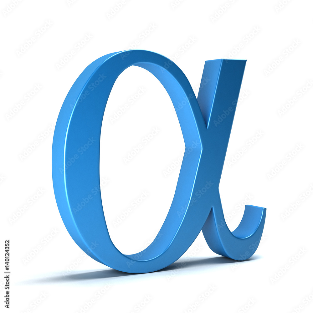 Alpha Mathematical Symbol. 3D Rendering Illustration Stock Illustration ...