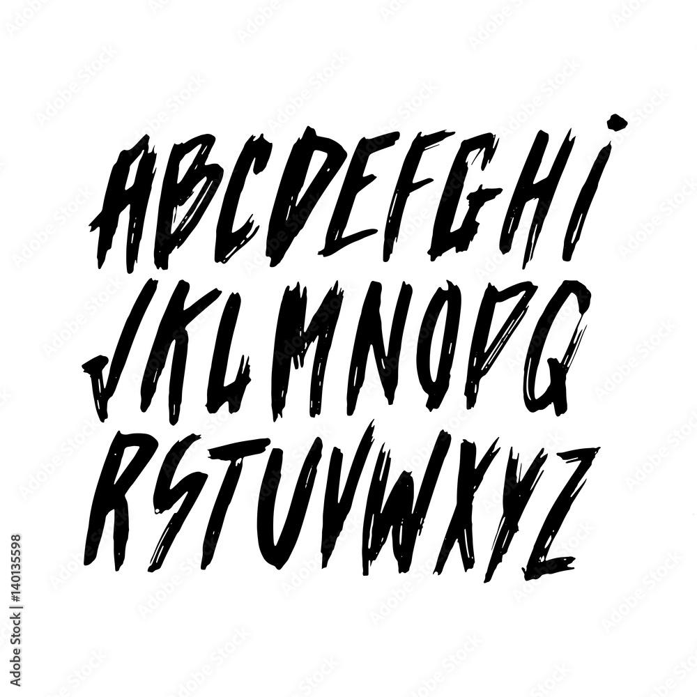 Graphic Font for your design. Hand drawn calligraphy lettering alphabet ...