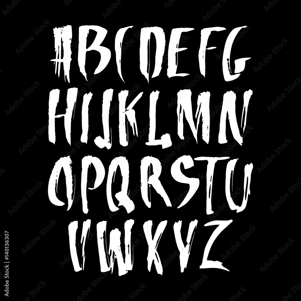 Graphic Font for your design. Hand drawn calligraphy lettering alphabet ...