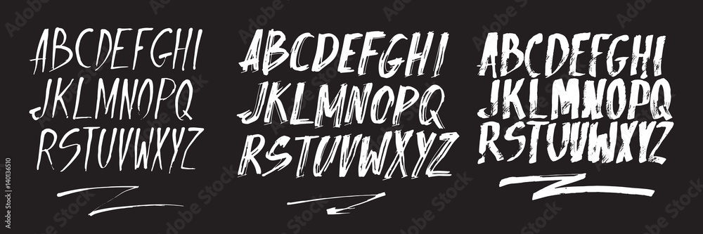 Graphic Font for your design. Hand drawn calligraphy lettering alphabet ...