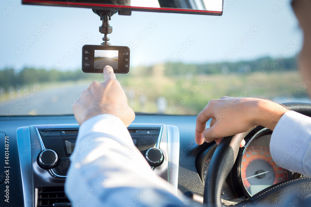 video recorder driving a car on highway Stock Photo | Adobe Stock