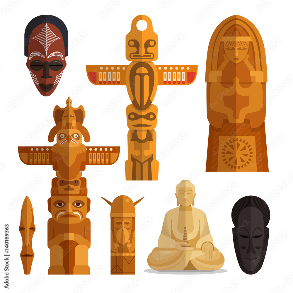 Vector set of Idols flat symbols isolated on white background. Stock ...