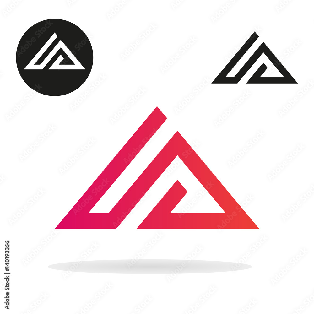 Triangle logo isolated on white background. Abstract letter A. Minimal ...