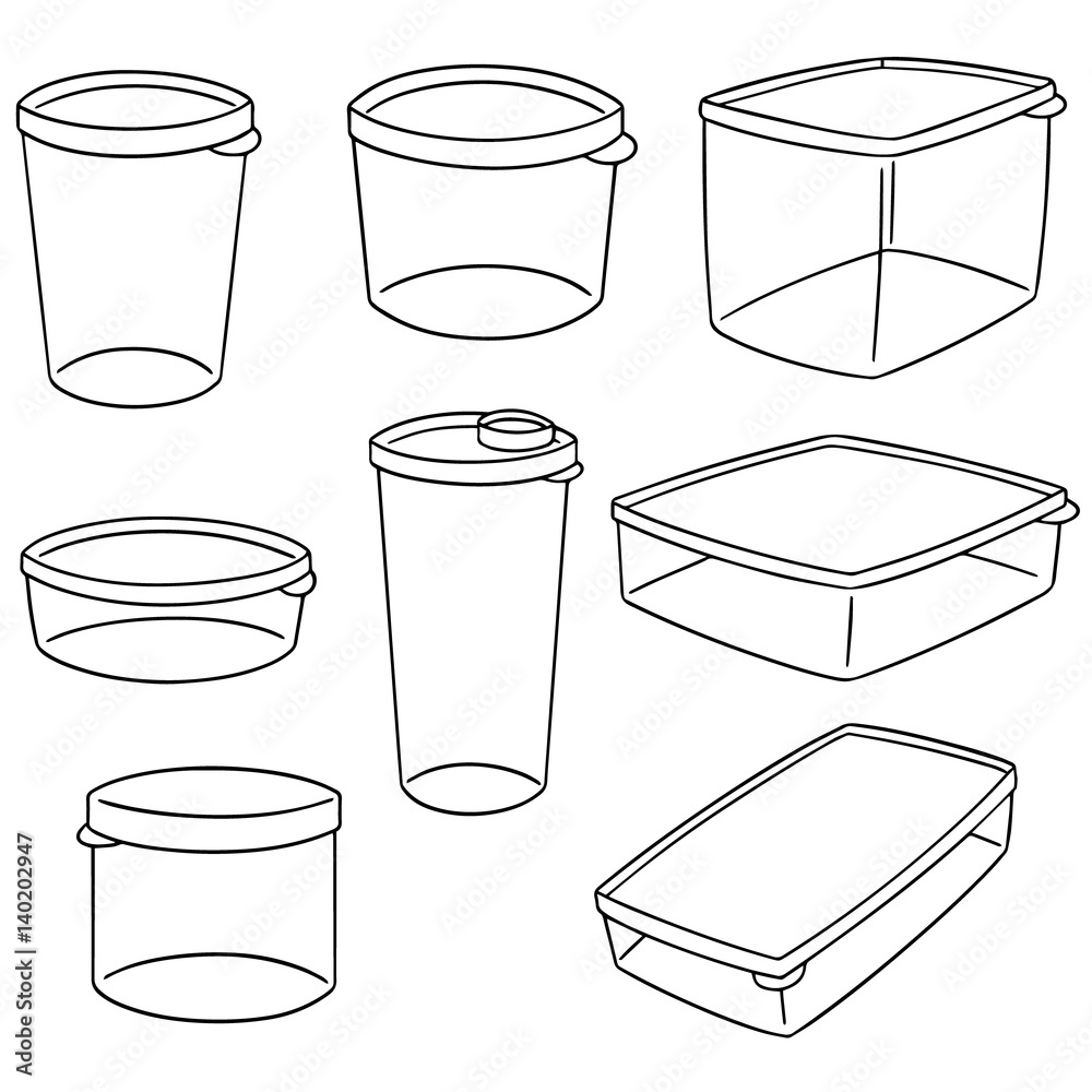 vector set of plastic container Stock Vector | Adobe Stock
