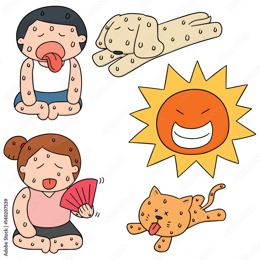 vector set of hot weather Stock Vector | Adobe Stock