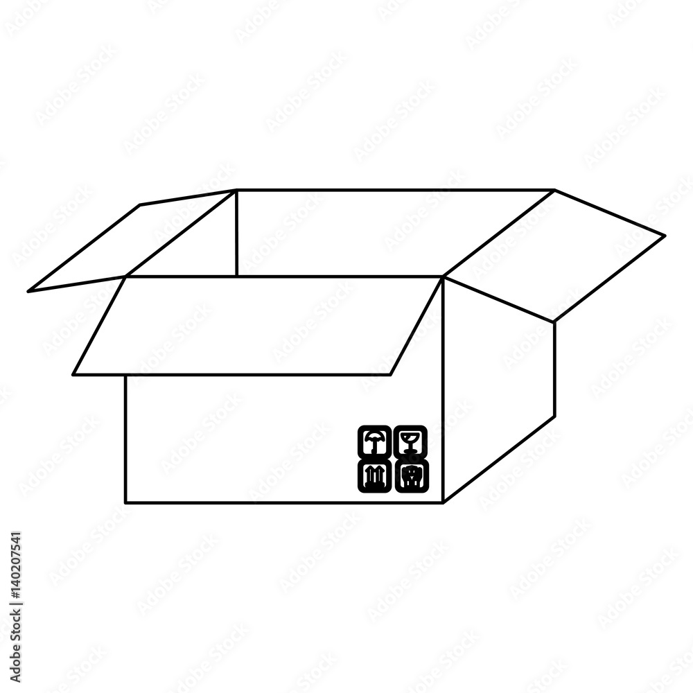 figure box open with symbols icon, vector illustaction design Stock ...