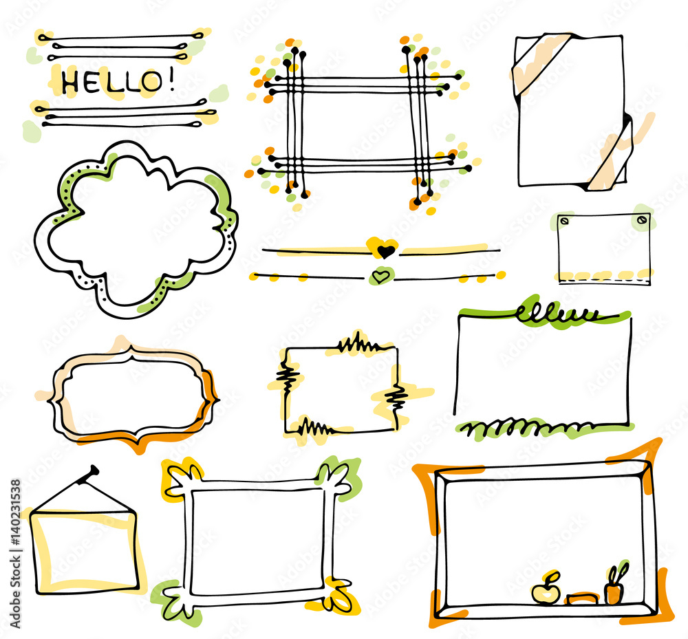 Doodle Colored Frames