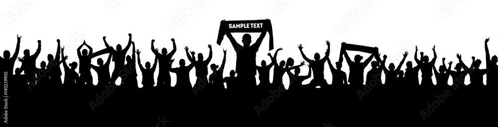 Background with cheering people Stock Vector | Adobe Stock