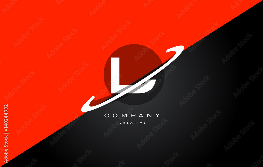 l red black technology alphabet company letter logo icon Stock Vector ...