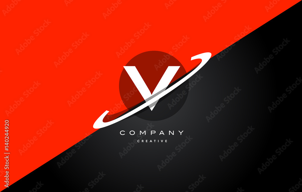 v red black technology alphabet company letter logo icon Stock Vector ...