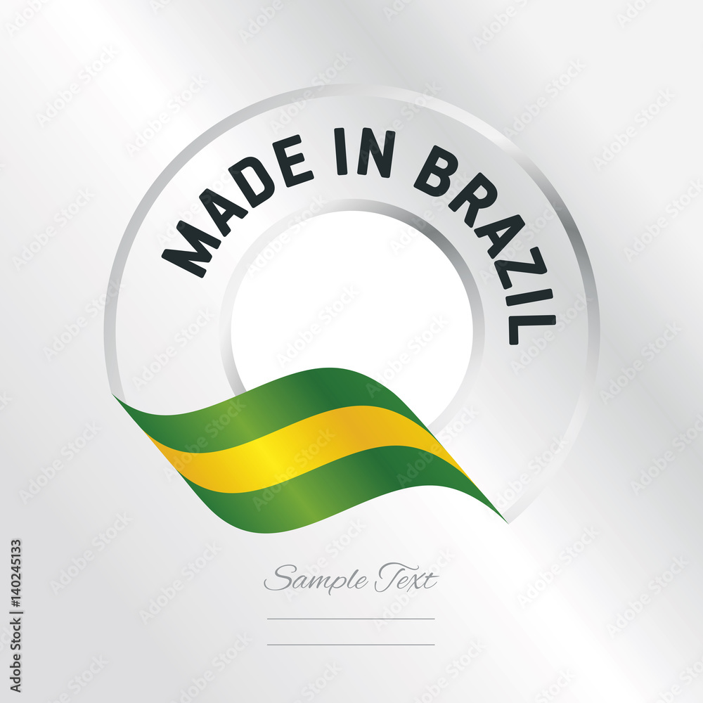 Made in Brazil transparent logo icon silver background Stock Vector ...
