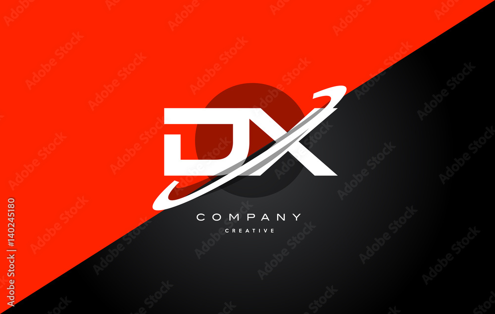 dx d x red black technology alphabet company letter logo icon Stock ...
