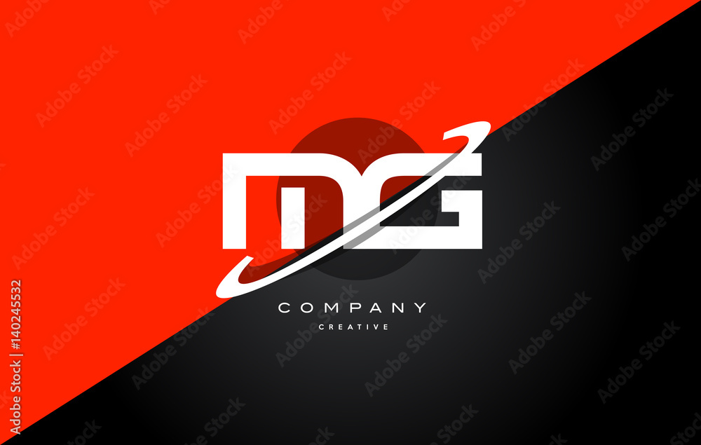 mg m g red black technology alphabet company letter logo icon Stock ...