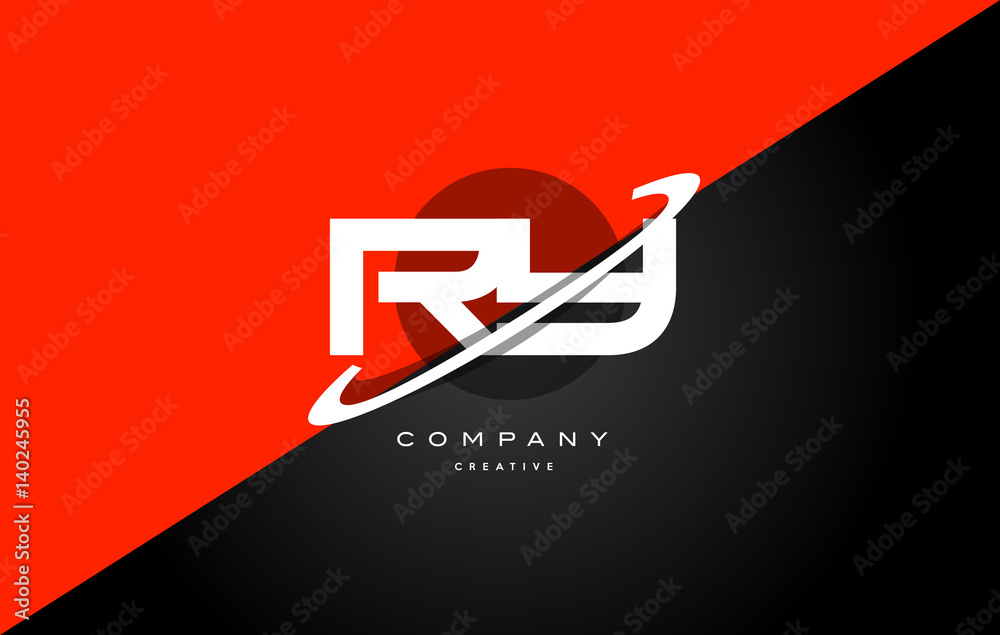 ry r y red black technology alphabet company letter logo icon Stock ...