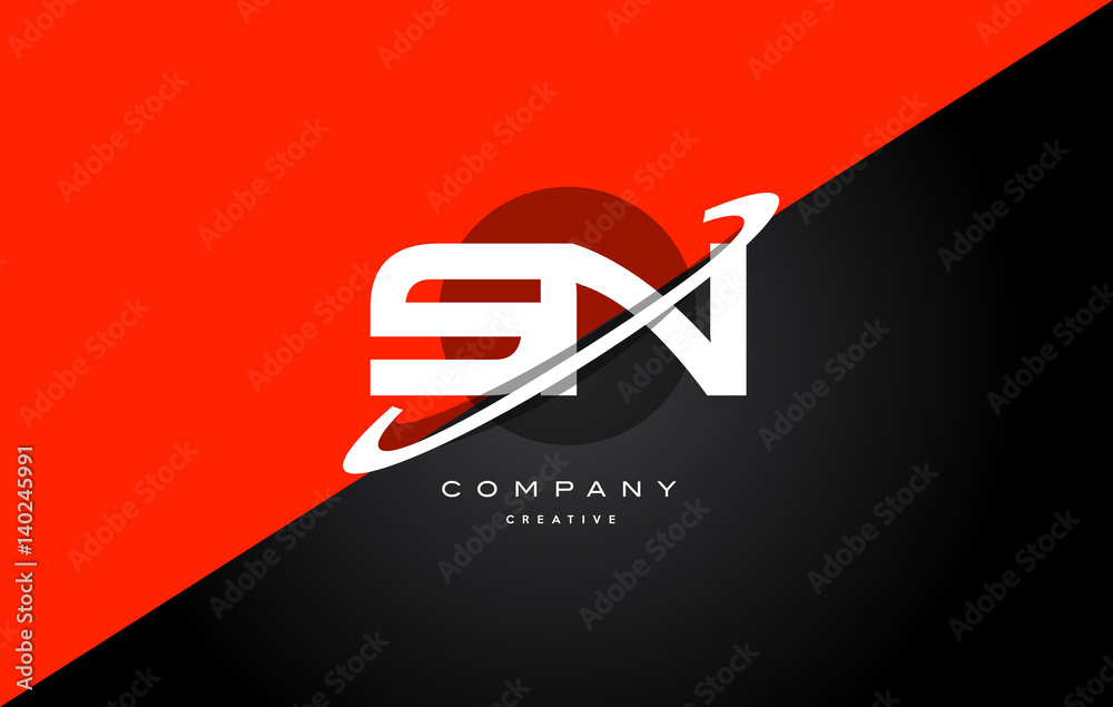 sn s n red black technology alphabet company letter logo icon Stock ...