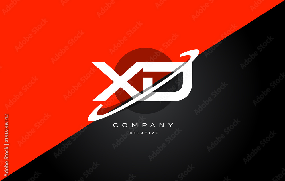 xd x d red black technology alphabet company letter logo icon Stock ...