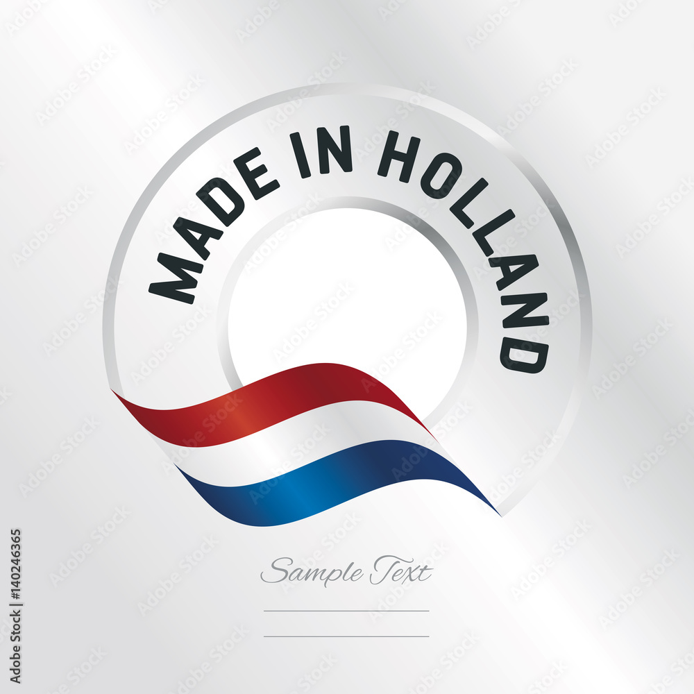 Made in Holland transparent logo icon silver background Stock Vector ...